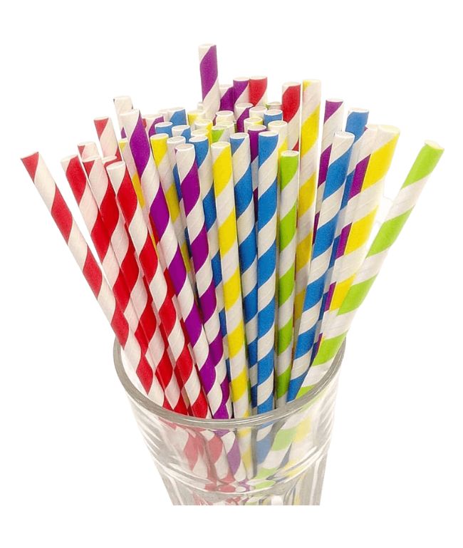 Coloured Paper Straws, 6mm x 197mm (Pack of 50) – Resto Rashan