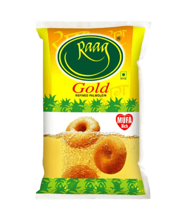 Raag Gold – Refined Palmolein Oil, 800 gm Pouch (Pack of 10) – Resto Rashan