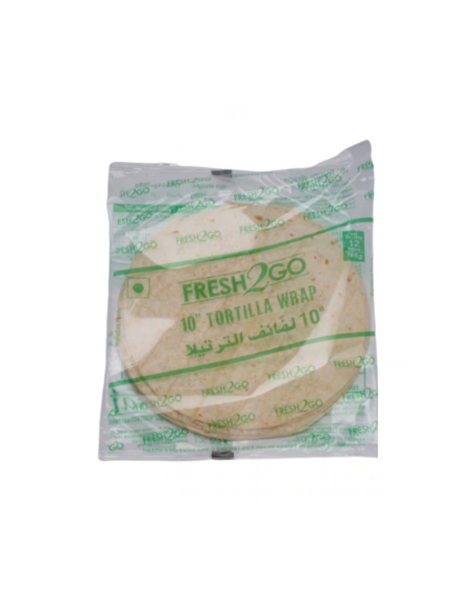 Fresh 2 Go – Frozen 10″ Plain Tortilla Wrap (RTC), 768 gm (Pack of 12 ...